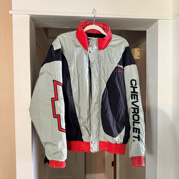 Jackets & Coats | Vintage Chevrolet Racing Quilted Full Zip Jacket ...